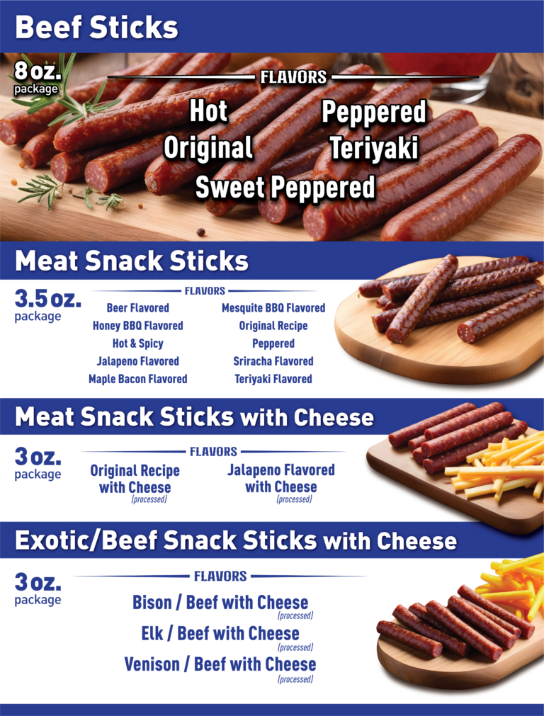 Meat Snack Sticks / Beef Snack Sticks - tenderheifersnackco.com